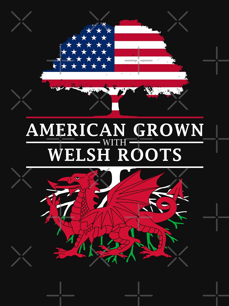 "American Grown with Welsh Roots Wales Design" T-shirt for Sale by ...