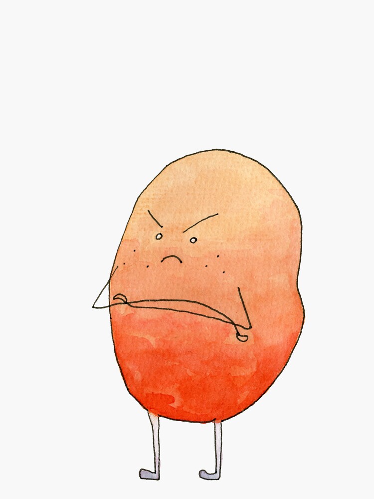 "Angry Potato" Sticker for Sale by JustBaked | Redbubble