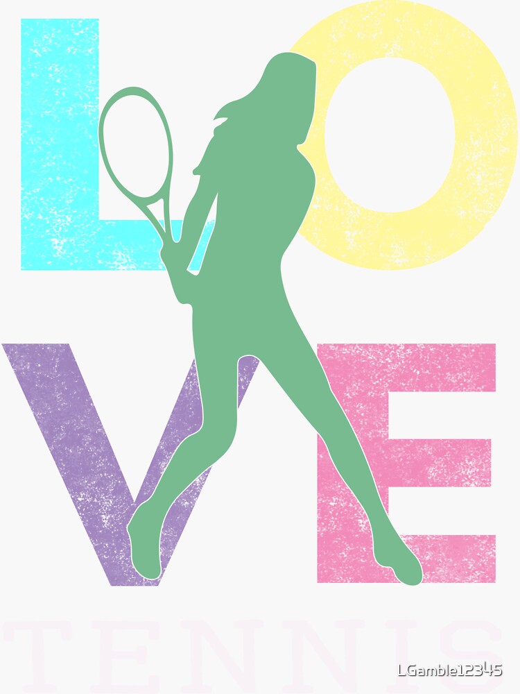 "Cute Tennis Gift Design for Women & Girls LOVE Tennis Love" Sticker ...