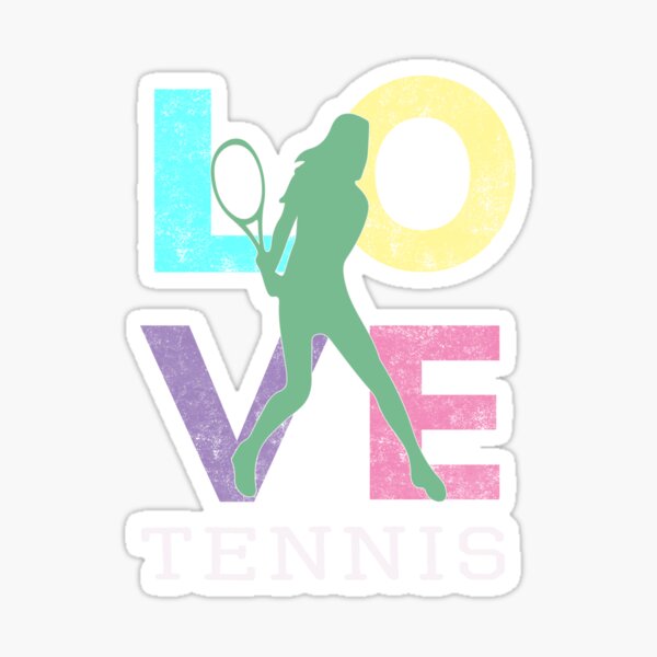 "Cute Tennis Gift Design for Women & Girls LOVE Tennis Love" Sticker ...