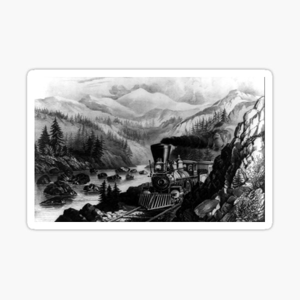 "The Route to California - Truckee River Sierra-Nevada - 1871" Sticker ...