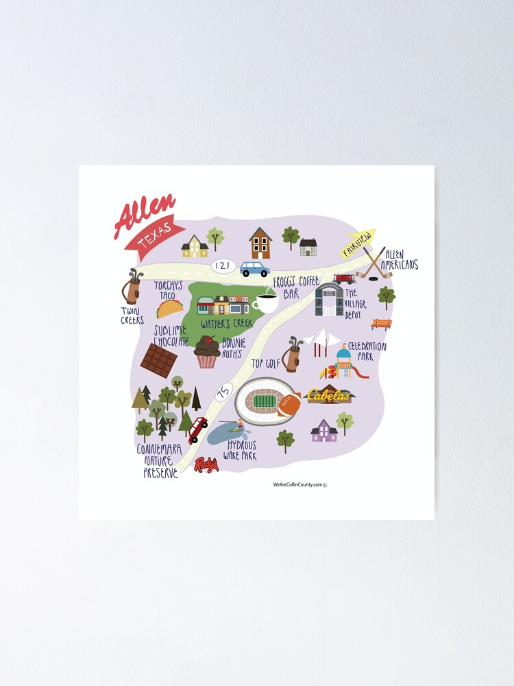 "Allen Texas" Poster by texashandmade | Redbubble