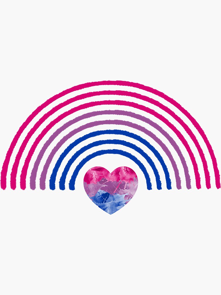 Gay Pride Lgbt Bisexual Bi Rainbow Design Sticker By Phoxydesign