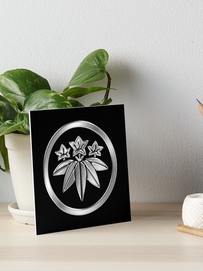"Minamoto Clan Kamon Silver Chrome" Art Board Print for Sale by Takeda ...