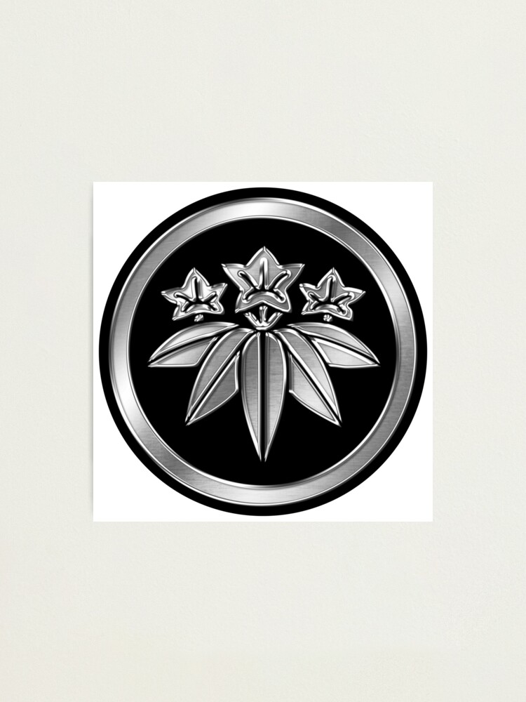 "Minamoto Clan Kamon Silver Chrome" Photographic Print by Takeda-art ...