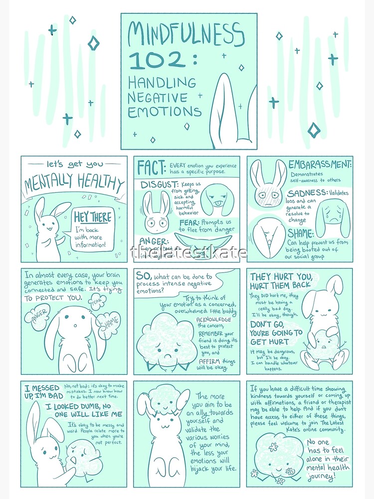 "Let's Get You Mentally Healthy: Mindfulness 102 Bunny Comic" Poster ...