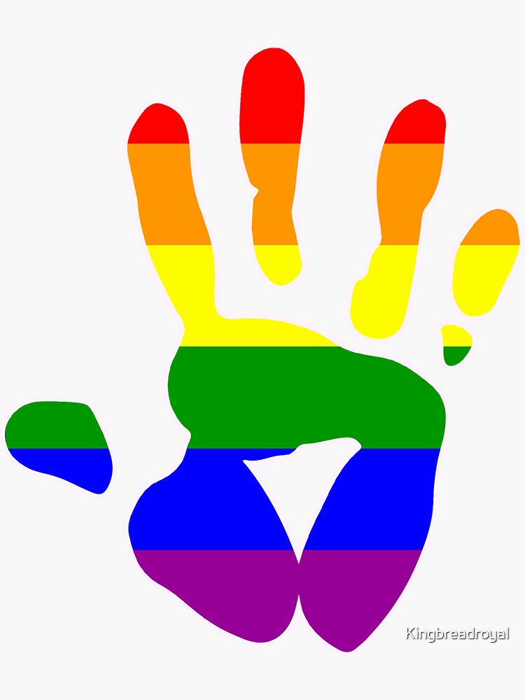 "LGBT Pride Handprint" Sticker for Sale by Kingbreadroyal | Redbubble