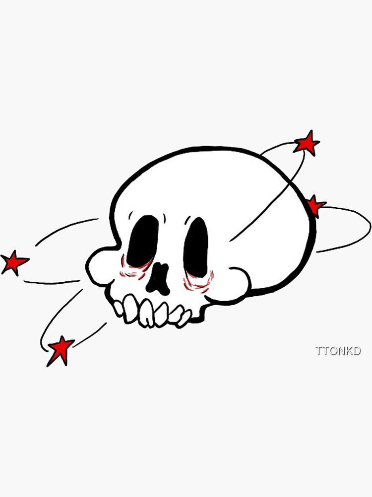 "Dizzy skull/ K.O skull" Sticker for Sale by Blueasdjkl | Redbubble