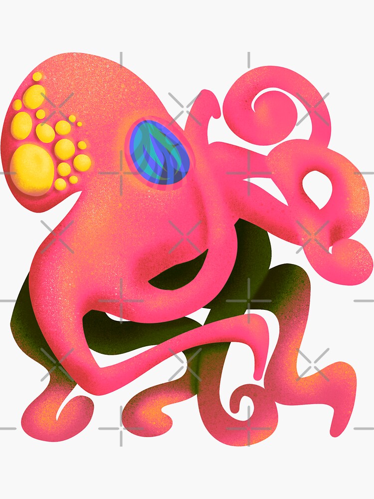 "Pink Octopus " Sticker for Sale by nicaa | Redbubble