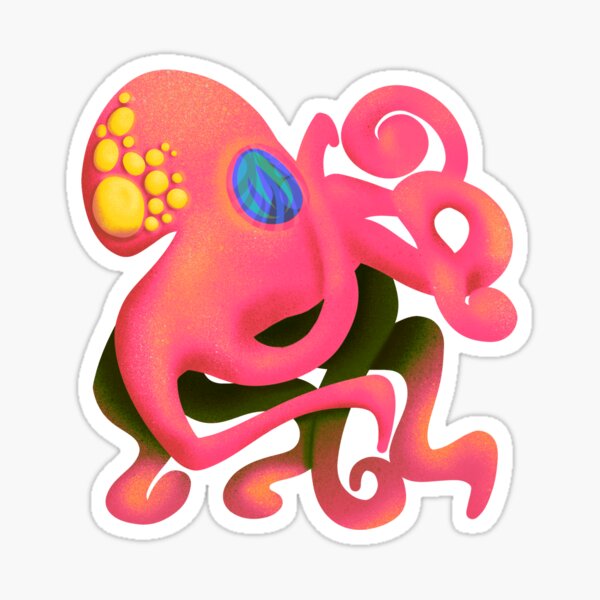 "Pink Octopus " Sticker for Sale by nicaa | Redbubble