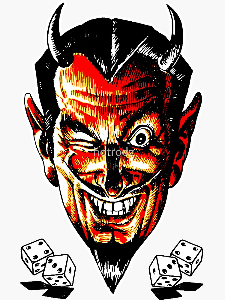 "Devil Dice - Rockabilly" Sticker for Sale by hotrodz | Redbubble
