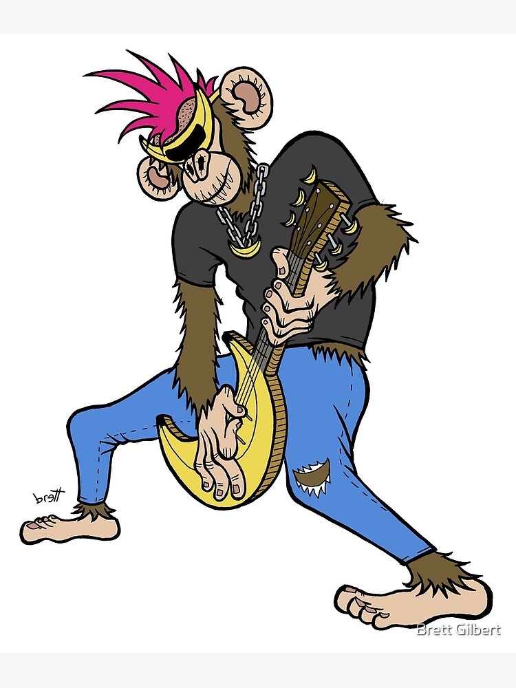 "Punk Rock Monkey" Canvas Print by bgilbert | Redbubble
