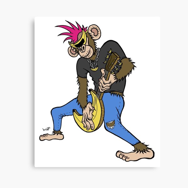 "Punk Rock Monkey" Canvas Print by bgilbert | Redbubble