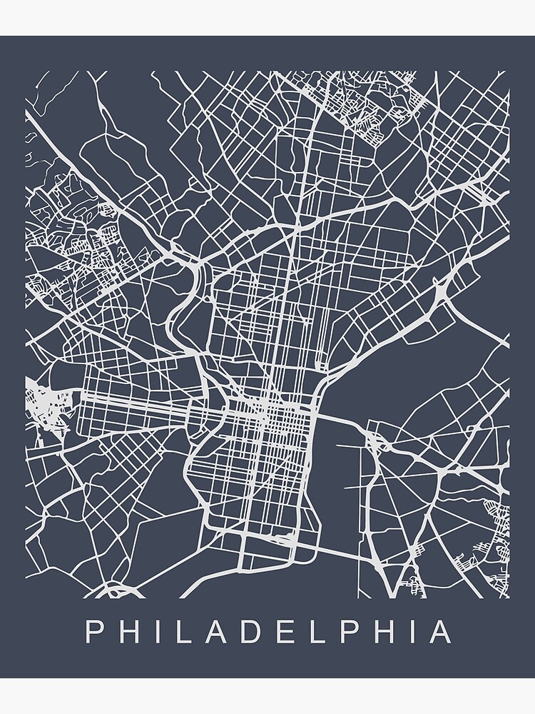 "Philadelphia PA Philly Minimalist City Street Map Light Design" Poster ...