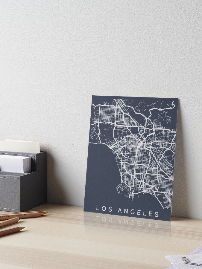 "Los Angeles LA Minimalist City Street Map Light Design" Art Board ...