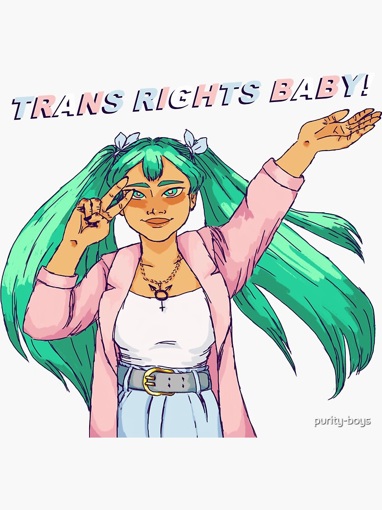 "Trans Rights Miku" Sticker for Sale by purity-boys | Redbubble
