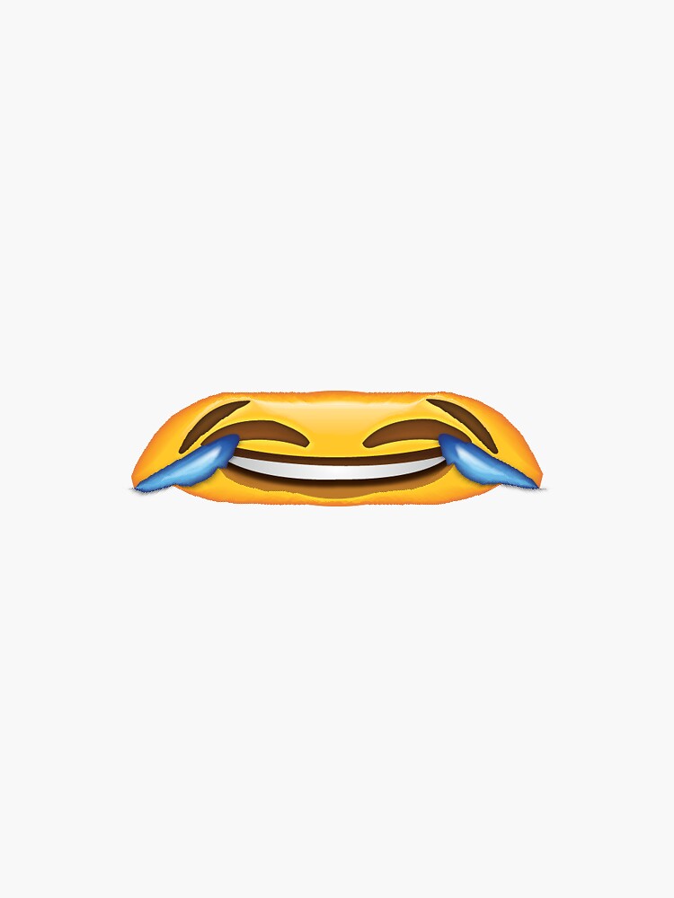 "Deflated Crying Laughing Emoji Face" Sticker for Sale by ...