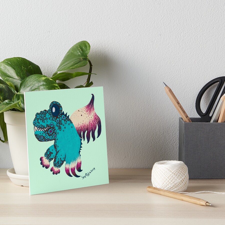 "Dinosaur Onion T rex Dino in the kitchen " Art Board Print for Sale by ...