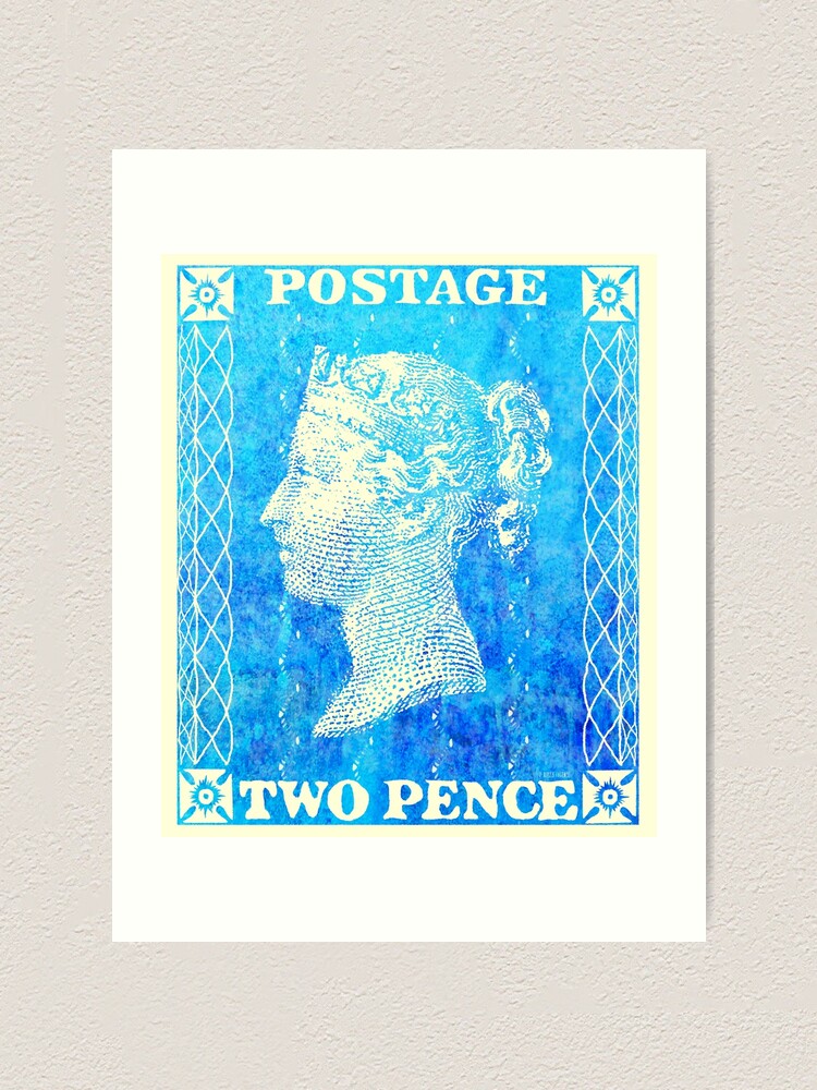 "Two Penny Blue Postage Stamp" Art Print by jripleyfagence | Redbubble