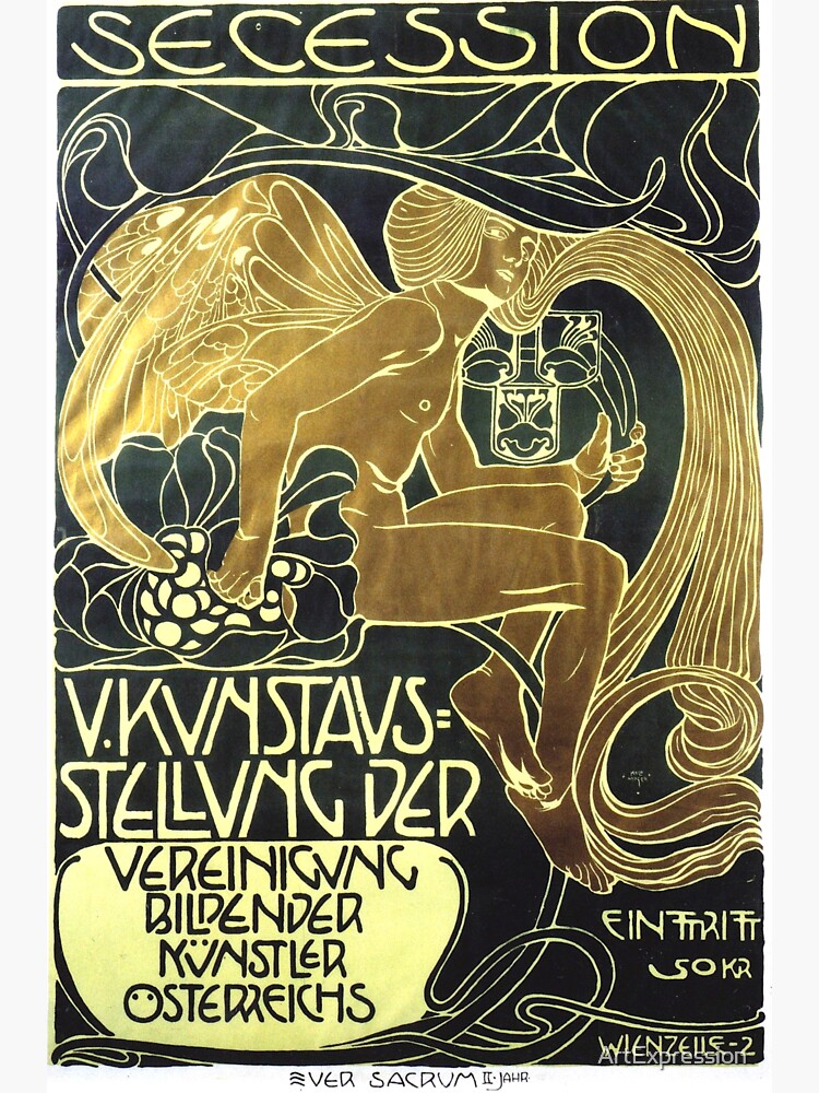"Art Nouveau Vintage Poster by Koloman Moser" Sticker for Sale by ...
