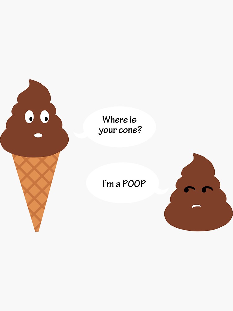 "funny humor hilarious Ice cream side eye Poop meme joke" Sticker for ...