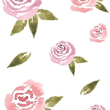 "Little Pink handpainted watercolor Roses Sticker Set" Sticker for Sale ...
