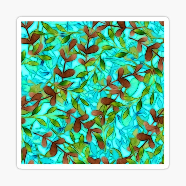 "Blue / green / brown twig collage" Sticker for Sale by CraftyArts ...
