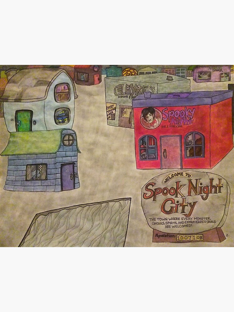 "Spook Night City" Sticker for Sale by Paige-Hebert | Redbubble