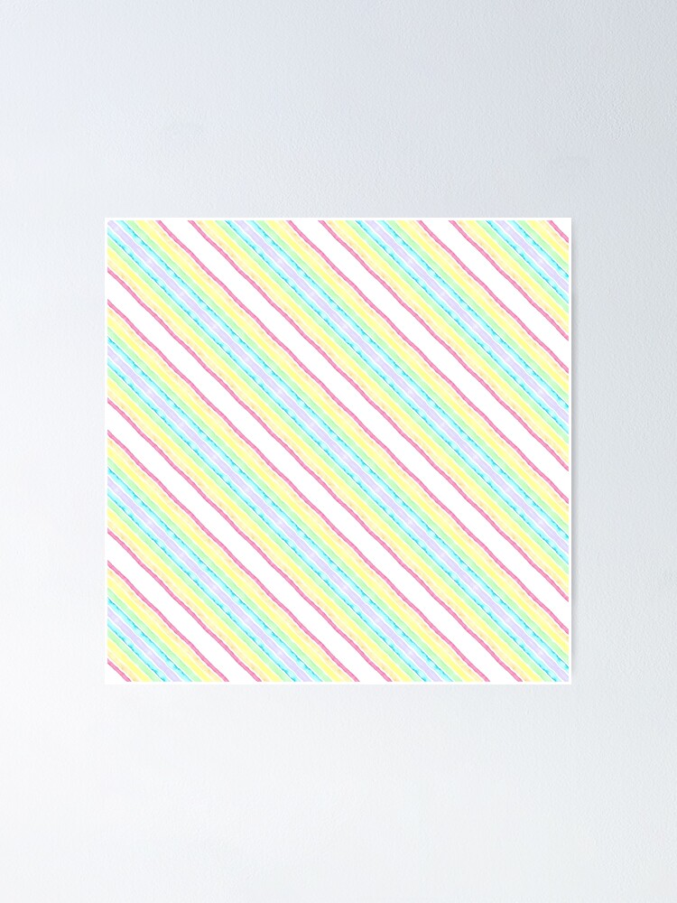 "Diagonal Rainbow Watercolor Stripes!" Poster for Sale by KelseyLovelle ...
