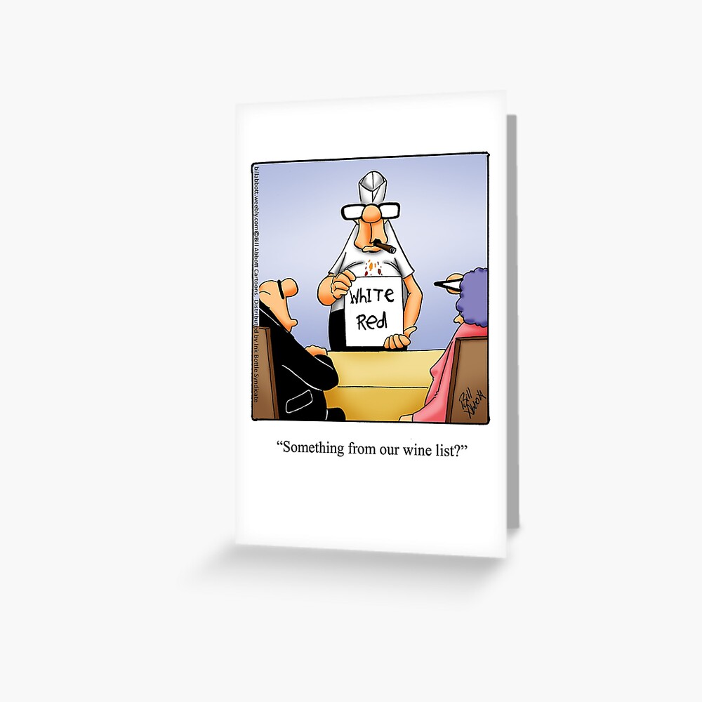 "Funny "Spectickles" Wine Humor Cartoon" Greeting Card for Sale by ...