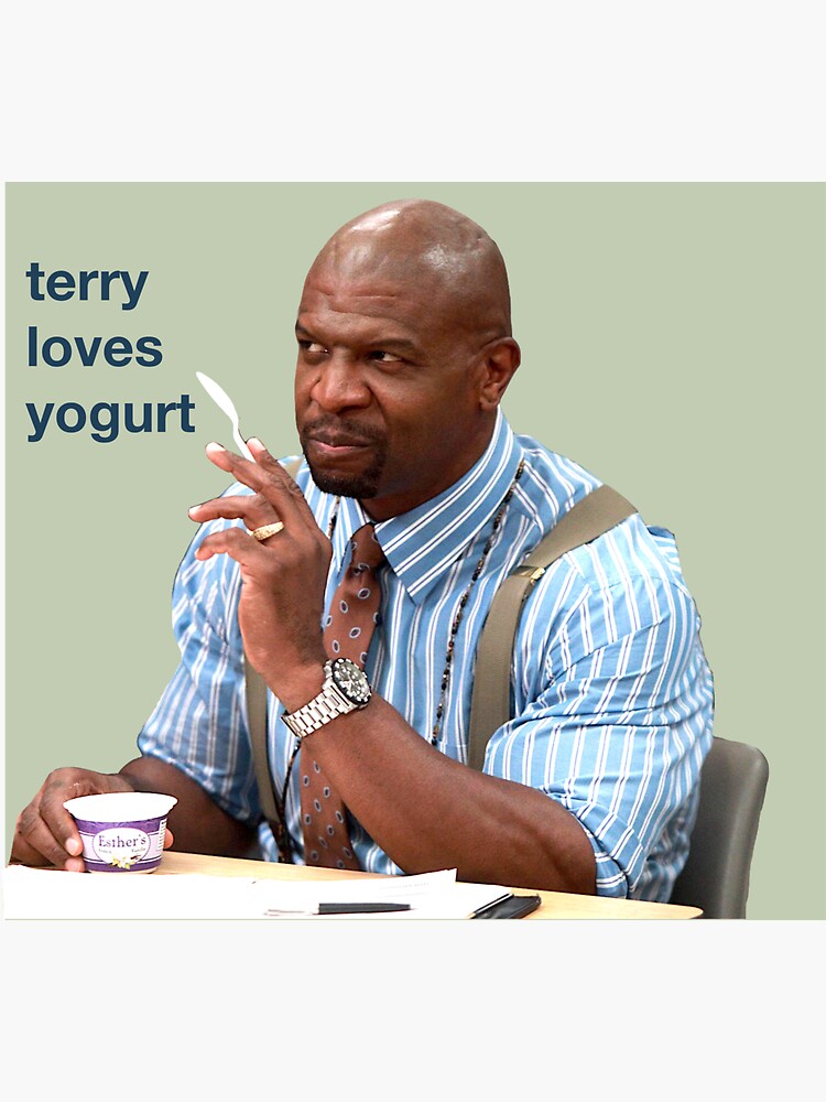 "Terry Loves Yogurt (Brooklyn 99) with background" Sticker by ...