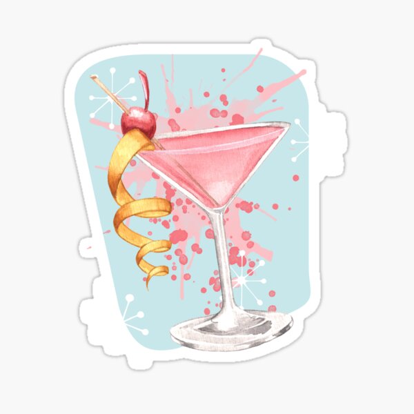 "Pink Cocktail" Sticker for Sale by LCWaterworth | Redbubble
