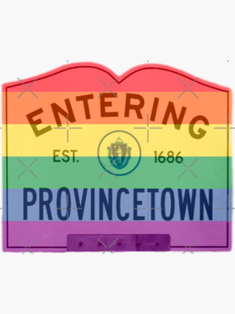 "Entering Provincetown Rainbow Road Sign" Sticker for Sale by WigOutlet ...