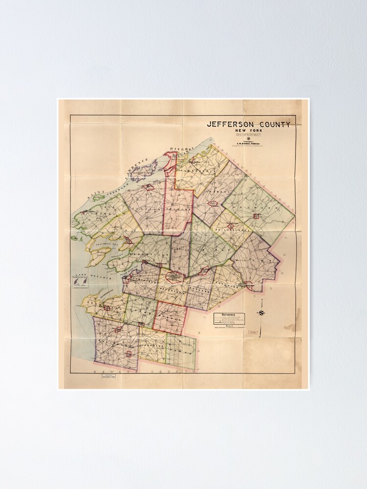 "Map of Jefferson County, New York (1915)" Poster for Sale by ...