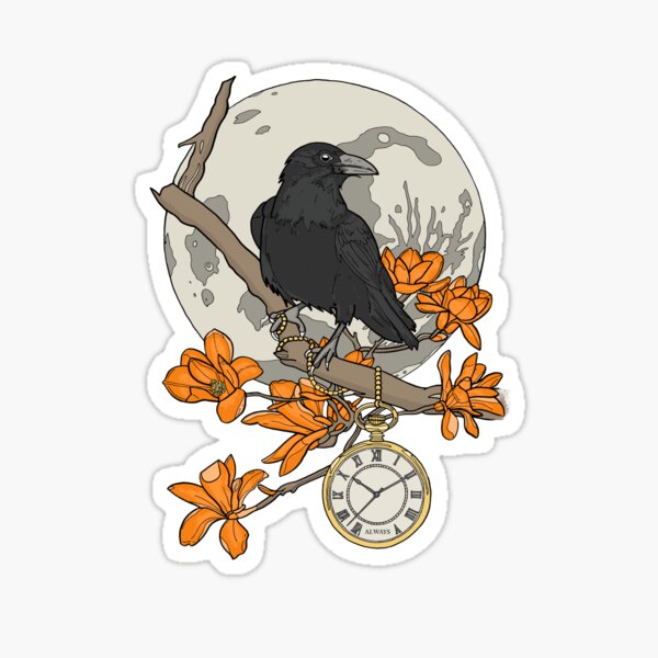 "Goth Style - Raven and Moon Design" Sticker for Sale by gailwatson ...