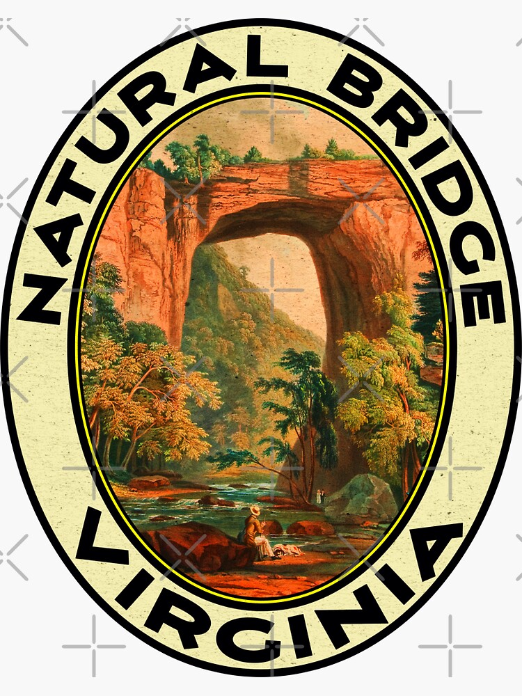 "Natural Bridge Virginia Vintage Style Travel Laptop Bumper" Sticker ...