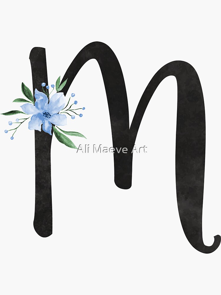 "Floral Monogram - M" Sticker for Sale by alihilker | Redbubble