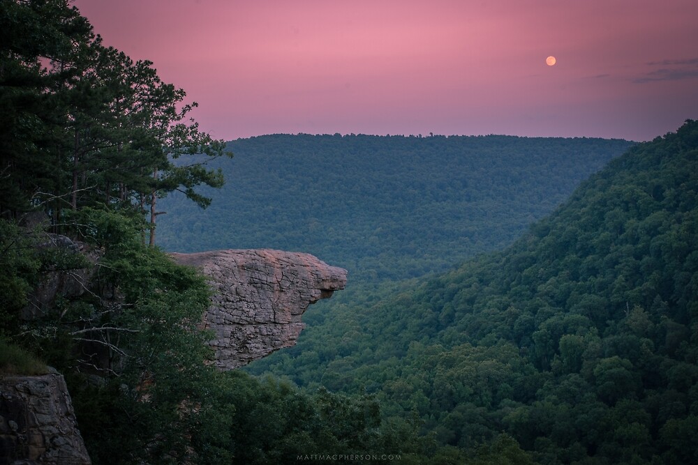 "Whitaker Point Moonrise, Arkansas" by mattmacpherson | Redbubble