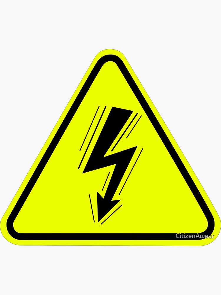 "Warning: Lightning Strike!" Sticker for Sale by CitizenAwear | Redbubble