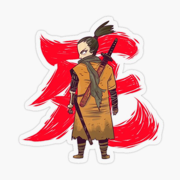 "Sekiro Kanji Wolf" Sticker by exeivier | Redbubble