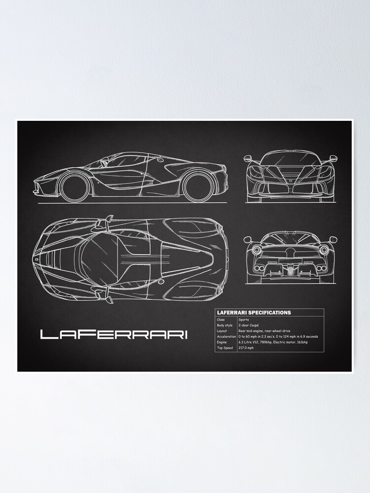 "The LaFerrari Blueprint" Poster by rogue-design | Redbubble