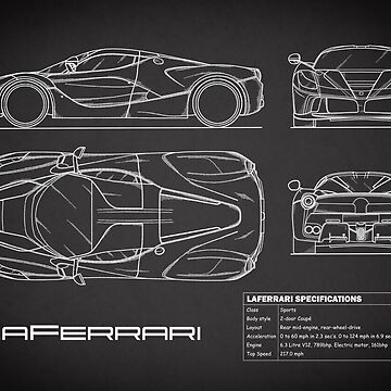 "The LaFerrari Blueprint" Art Board Print for Sale by rogue-design ...