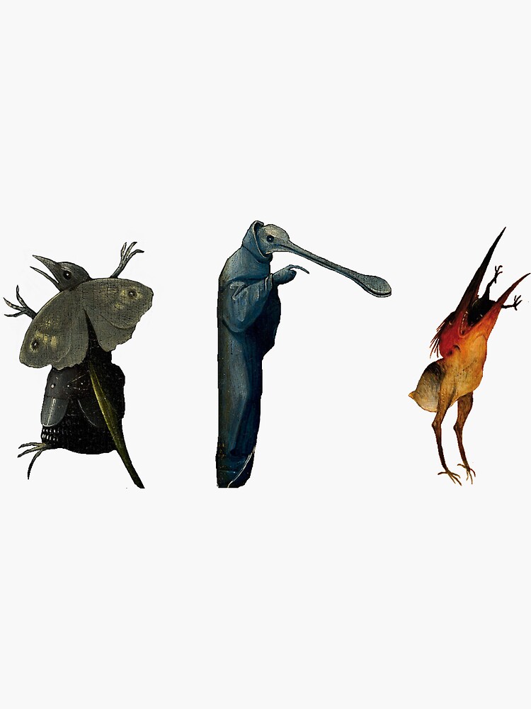 "More Creepy Demon Birds by Hieronymus Bosch" Sticker for Sale by ...