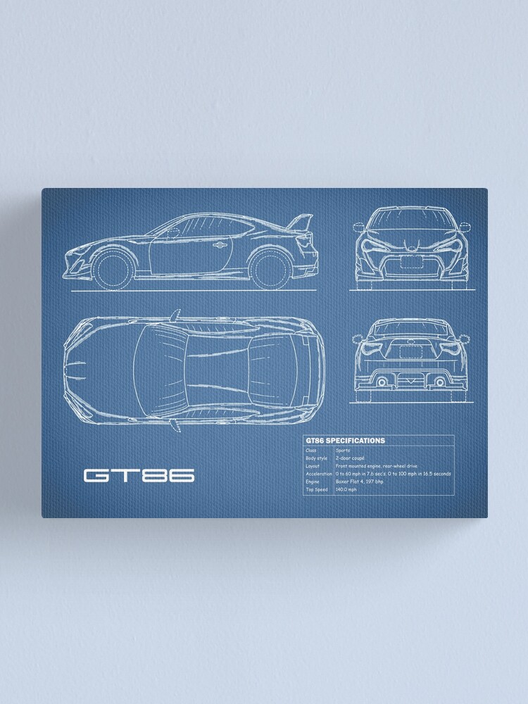 "The GT86 Blueprint" Canvas Print for Sale by rogue-design | Redbubble
