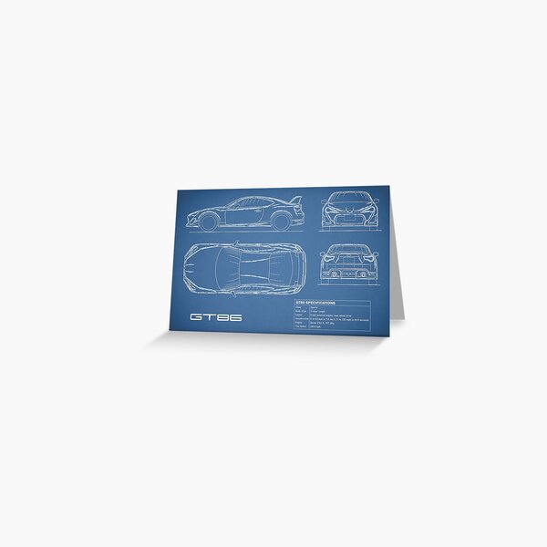 "The GT86 Blueprint" Greeting Card by rogue-design | Redbubble