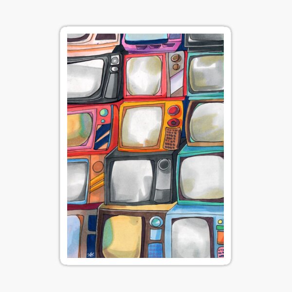 "Retro TV" Sticker by AlexBowman314 | Redbubble