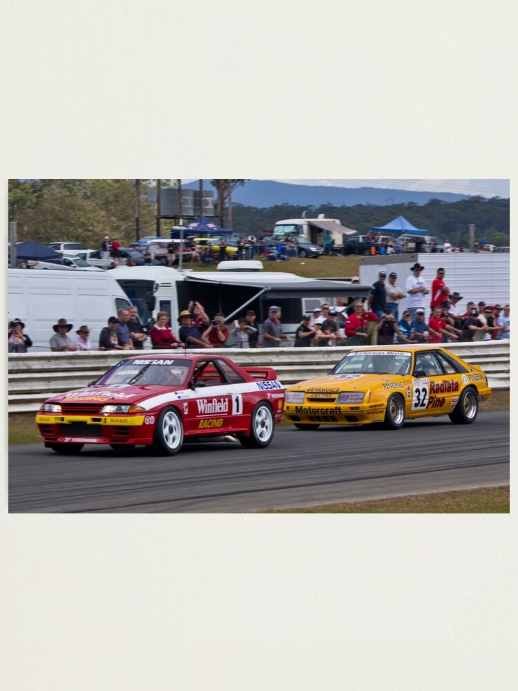 "Skaife Skyline GTR R32 and Pinepac Ford Mustang" Photographic Print by ...