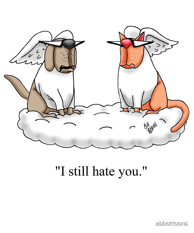 "Funny Dog and Cat Angel Pet Cartoon Humor" by abbottoons | Redbubble