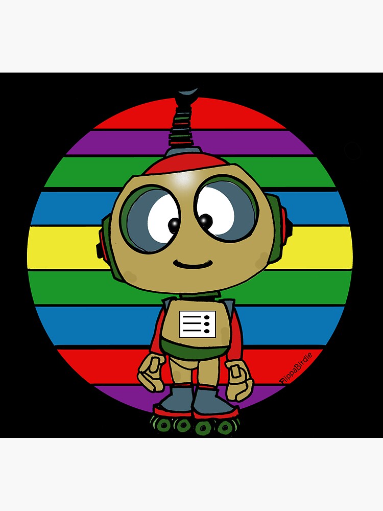 "Rainbow Robot" Sticker by Flippa | Redbubble