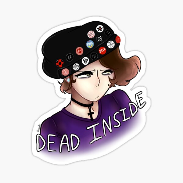 "Dead Inside" Sticker by Vernoodles | Redbubble